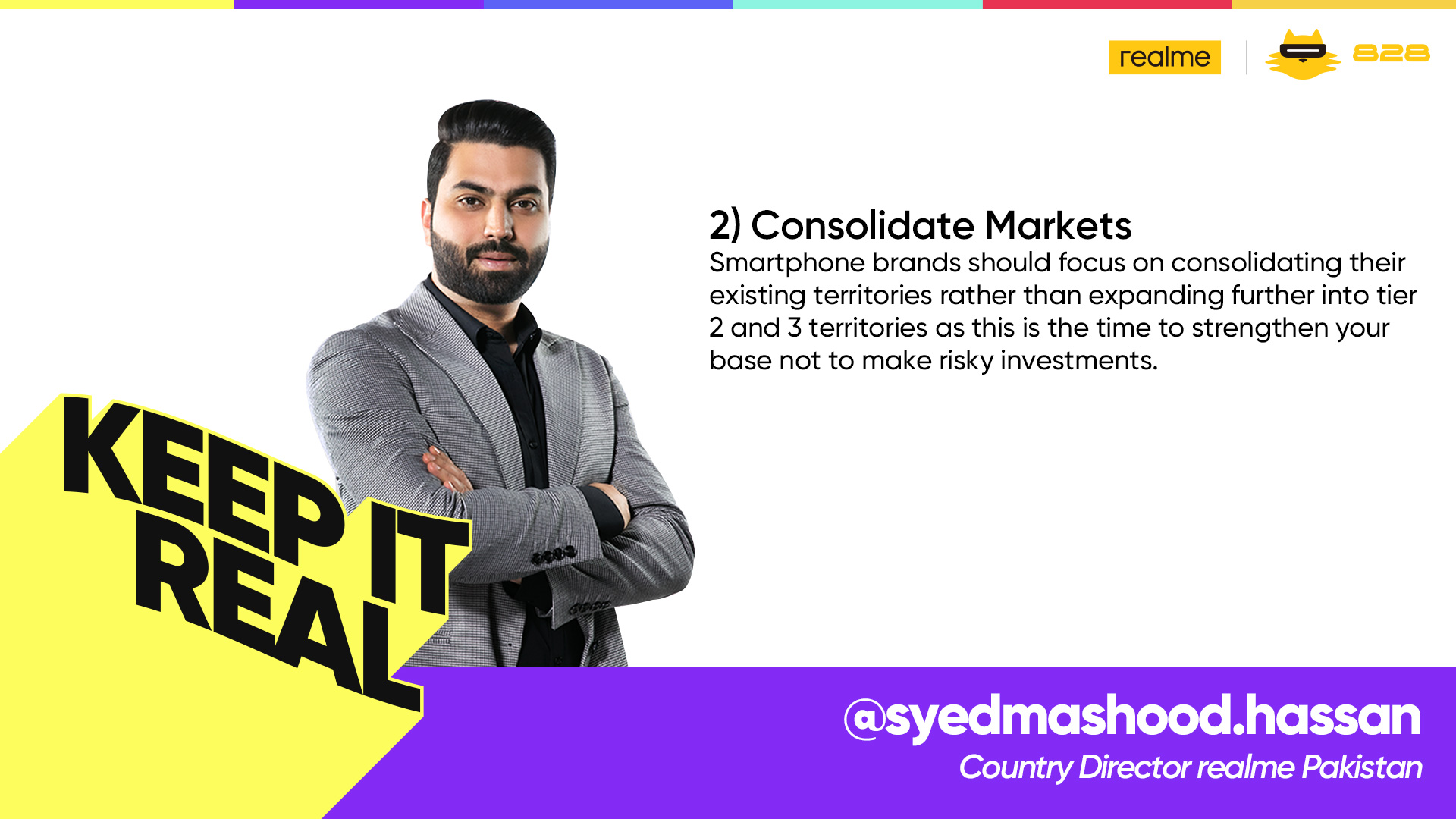 realme Syed Mashood Hassan, the country director for Pakistan, offers ...